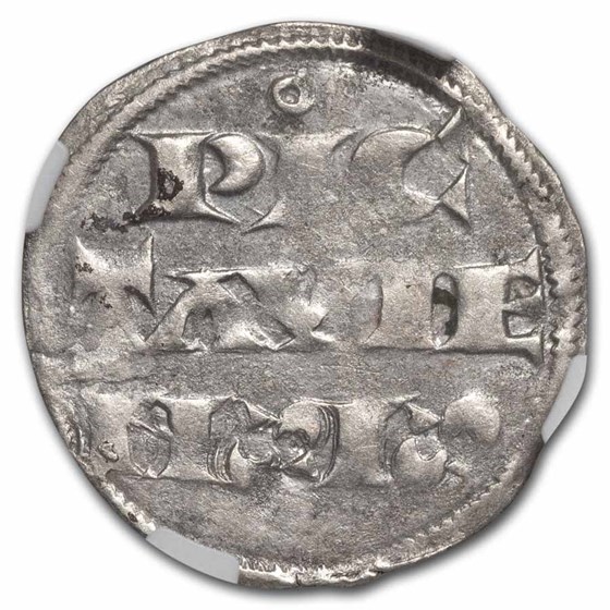 1189-1199 Anglo Gallic Silver Denier Richard the Lionheart AU NGC