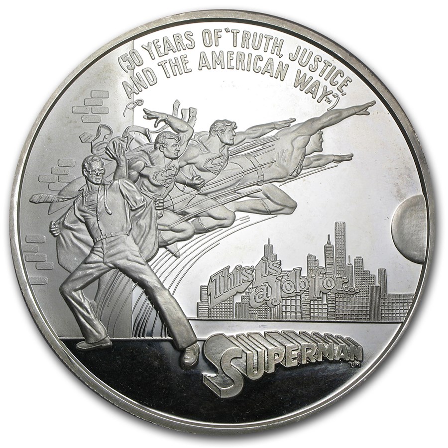 Buy 12 oz Silver Round - Superman (50th Birthday, w/COA) | APMEX