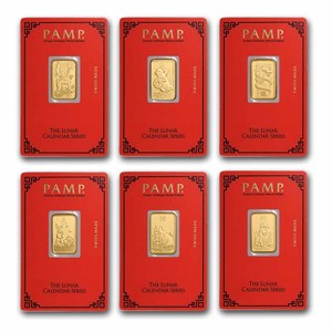 Buy 12 x 5 gram Gold PAMP Suisse Lunar Series Set | APMEX