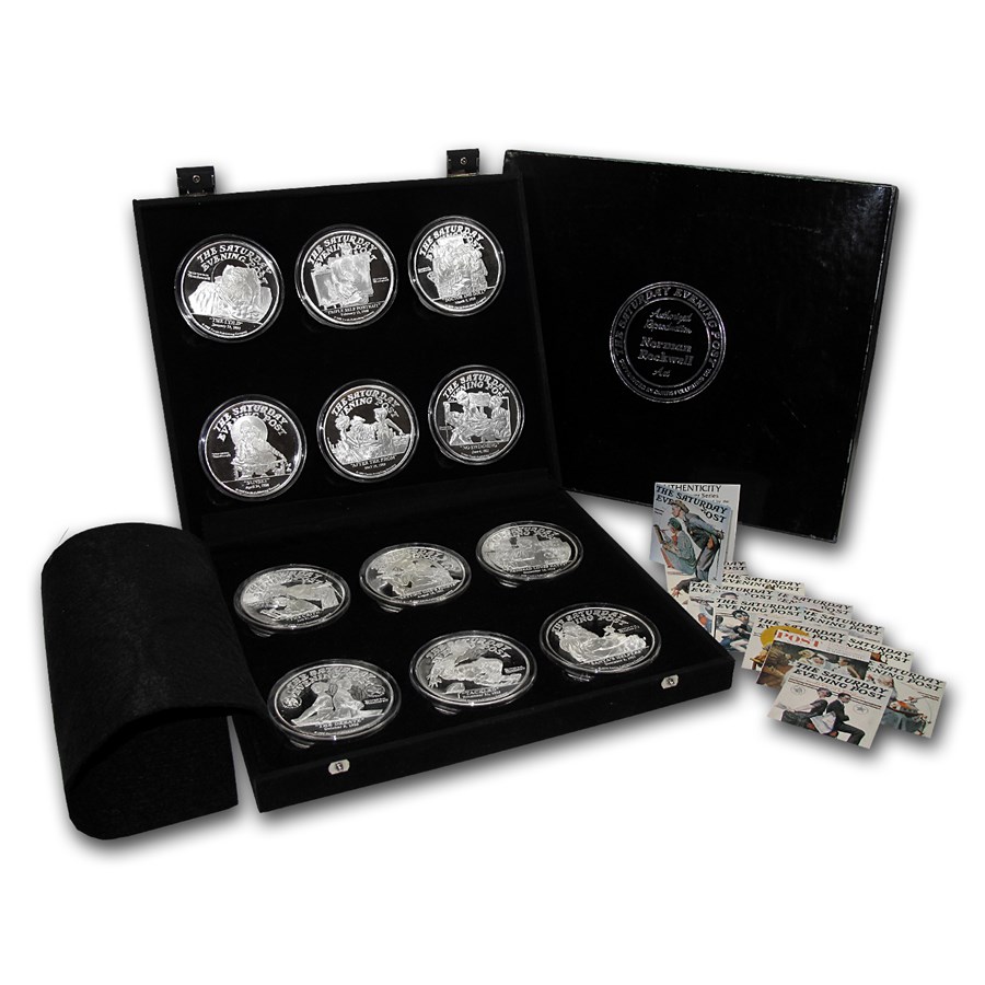 Buy 12x 5 oz Silver Round Set - Norman Rockwell Saturday Evening Post ...