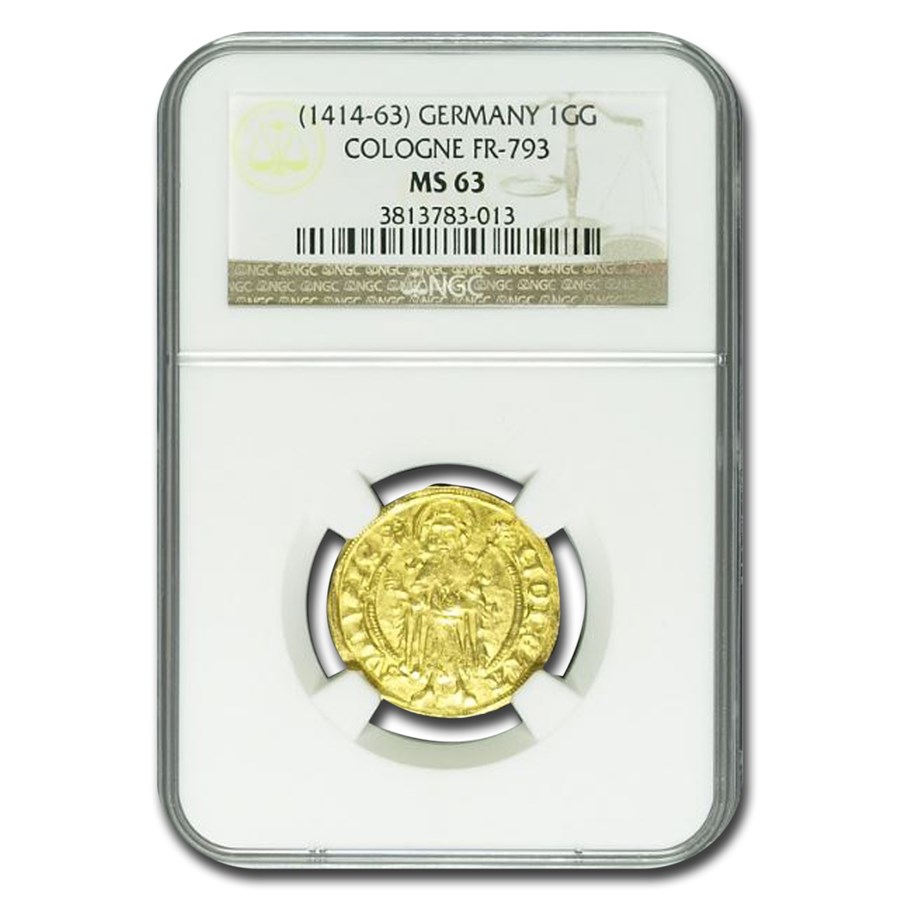 1414-63 Archbishopric of Cologne AV Goldgulden MS-63 NGC (Fr-793)