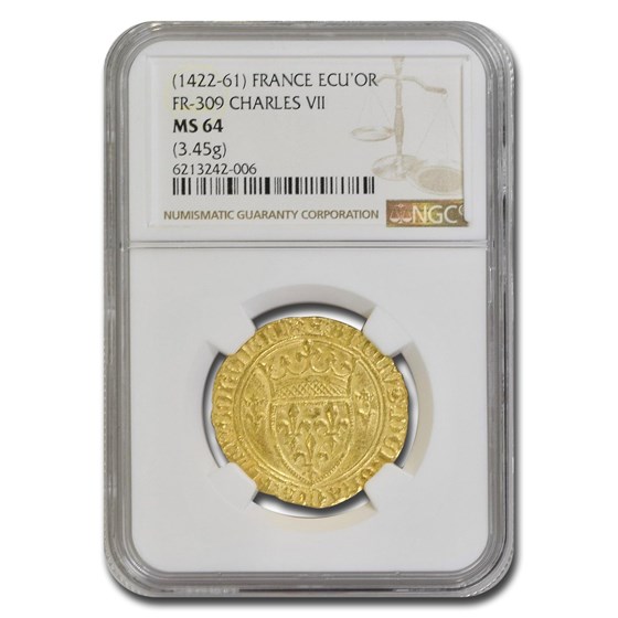 Buy 1422-1461 France Gold Ecu d'Or Charles VII MS-64 NGC (3.45 G) | APMEX