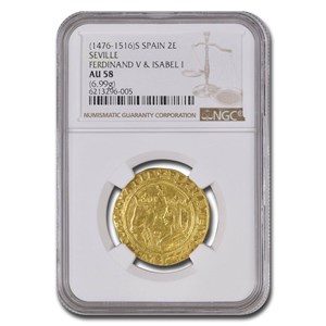 Buy (1476-1516)-S Spain Gold 2 Excelentes AU-58 NGC | APMEX