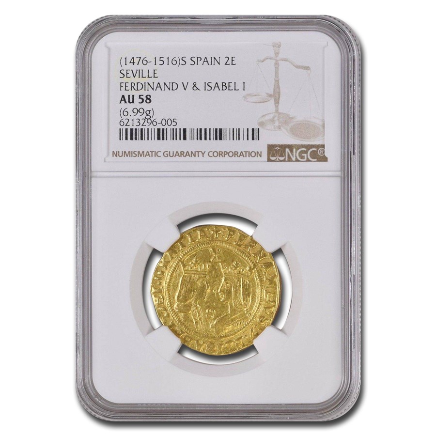 Buy (1476-1516)-S Spain Gold 2 Excelentes AU-58 NGC | APMEX