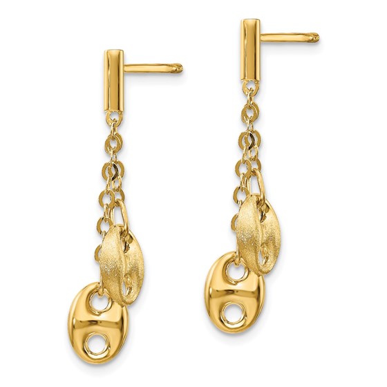 Buy 14K Brushed & Polished Post Dangle Earrings - 30 mm | APMEX