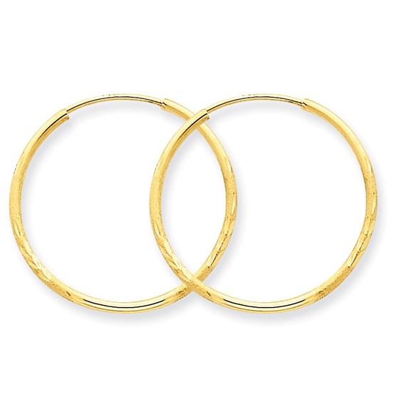 Buy 14k Diamond-cut 21 mm Endless Hoop Earring | APMEX