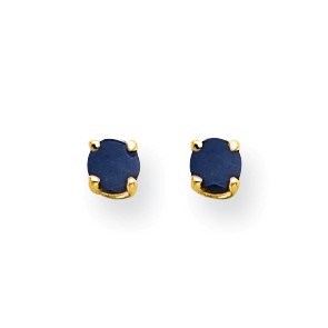 Buy 14k Gold 4 mm Sapphire Post Earrings | APMEX