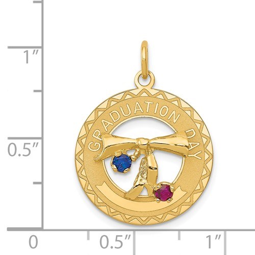 Buy 14k Gold Graduation Day Charm with Synthetic Stones Charm | APMEX