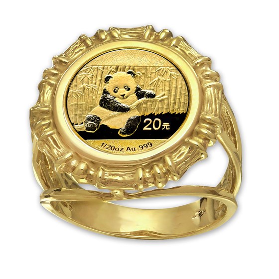 Buy 14k Gold Panda Ring (Bamboo-Prong) | APMEX