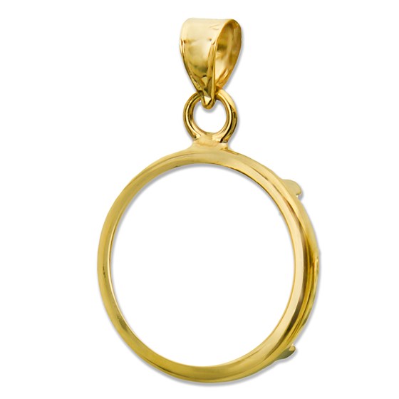 Buy 14K Gold Prong Plain-Front Coin Bezel - 16.5 mm | APMEX