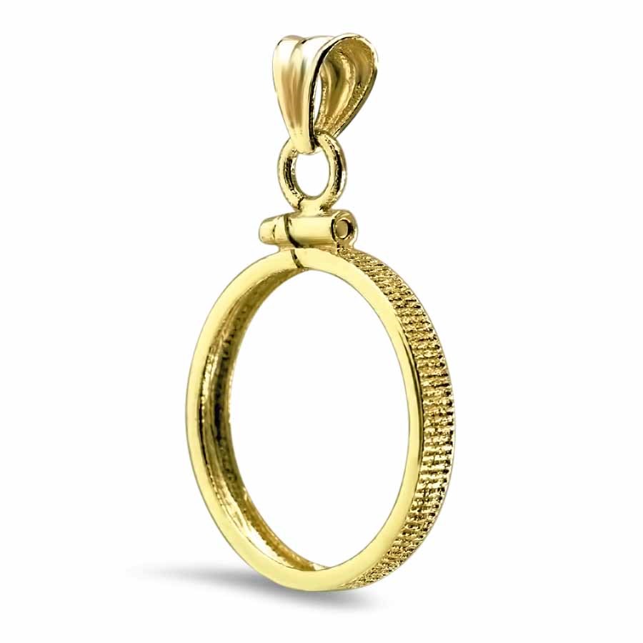 Buy 14K Gold Screw-Top Beaded Bezel - 16.5 mm | APMEX