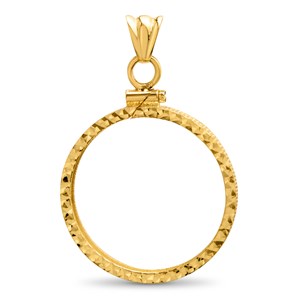 Buy 14K Gold Screw-Top D/C Coin Bezel - 25.1 mm | APMEX