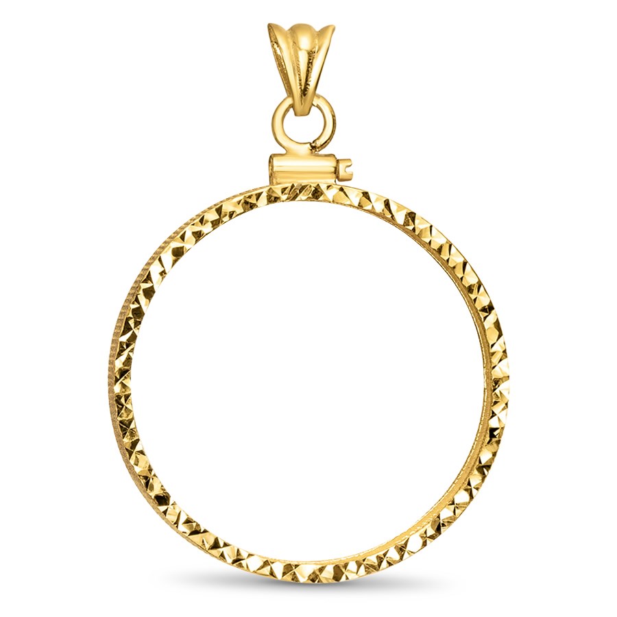Buy 14K Gold Screw-Top Diamond-Cut Coin Bezel | APMEX