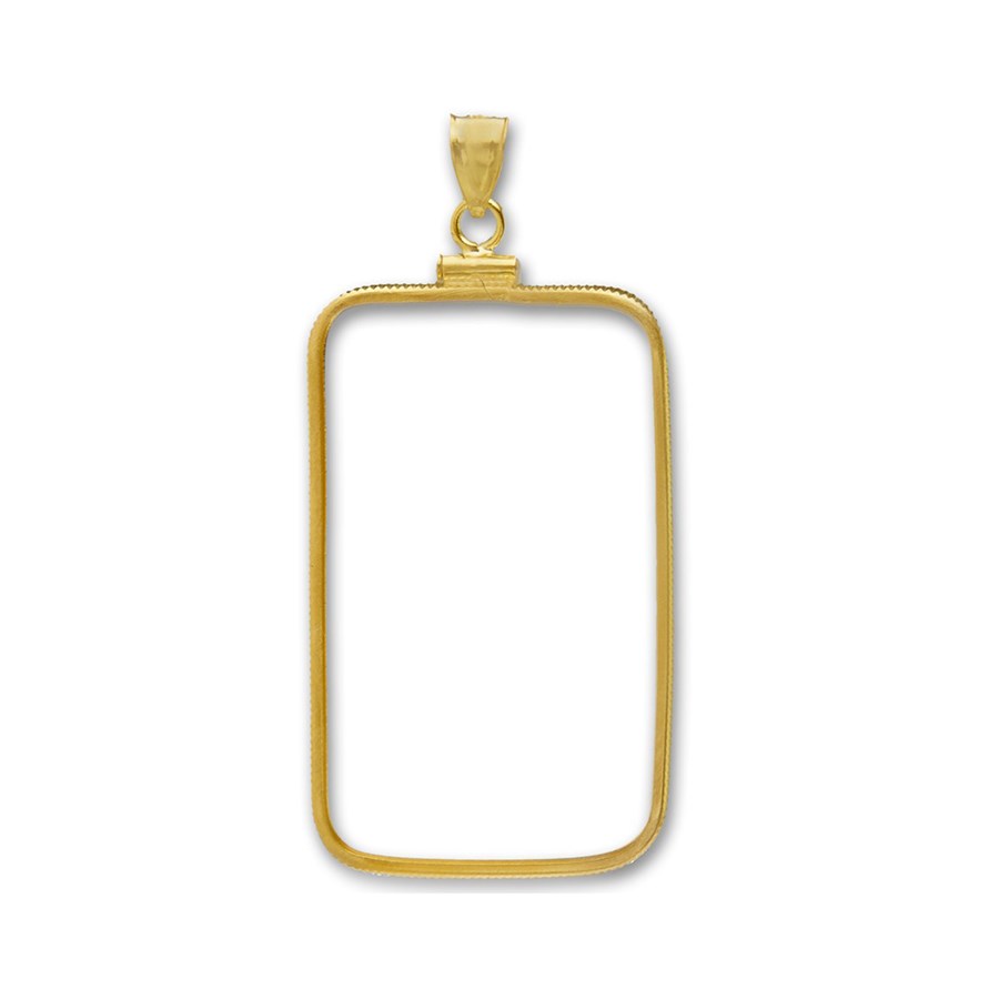 Buy 14K Gold Screw-Top Plain-Front Bezel (Fits 5 gm Love Always Pamp ...