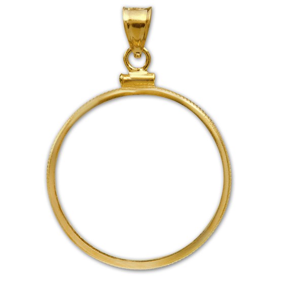 Buy 14K Gold Screw-Top Plain-Front Coin Bezel - 30.6 mm | APMEX