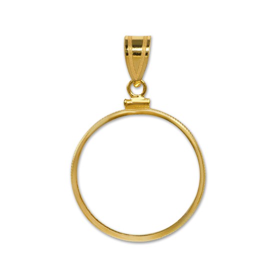 Buy 14K Gold Screw-Top Polished Coin Bezel - 14 mm | APMEX