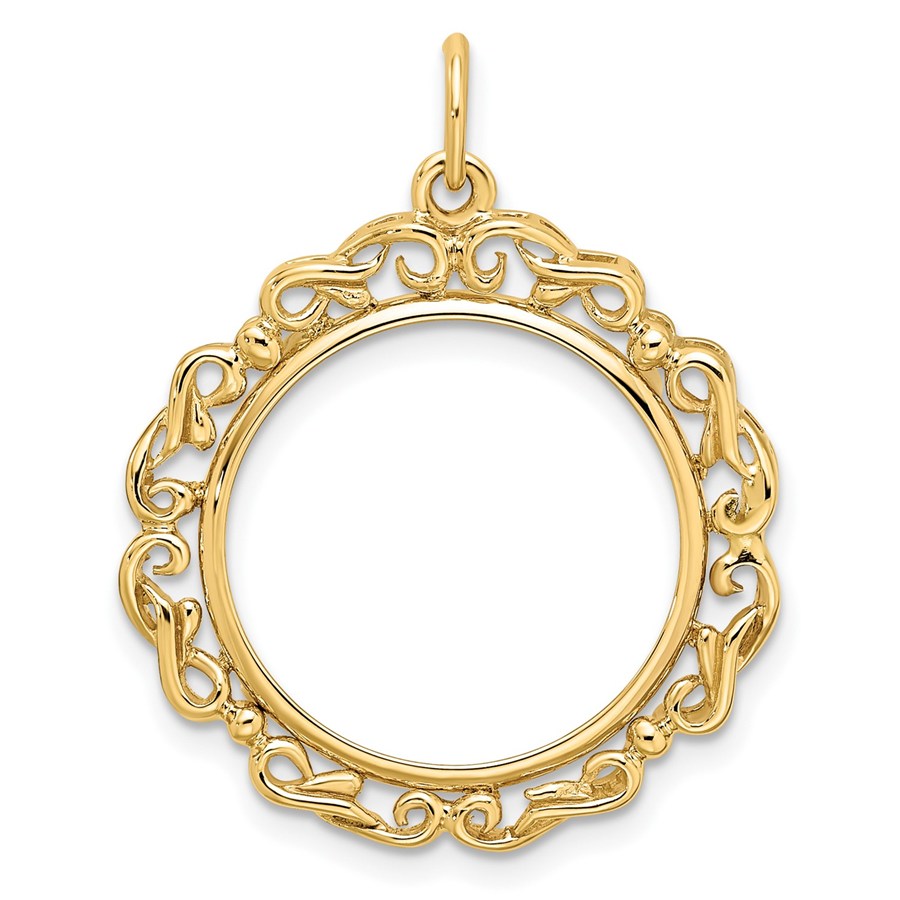 Buy Gold 14k Polished Double Scroll 17.8 mm Coin Bezel | APMEX