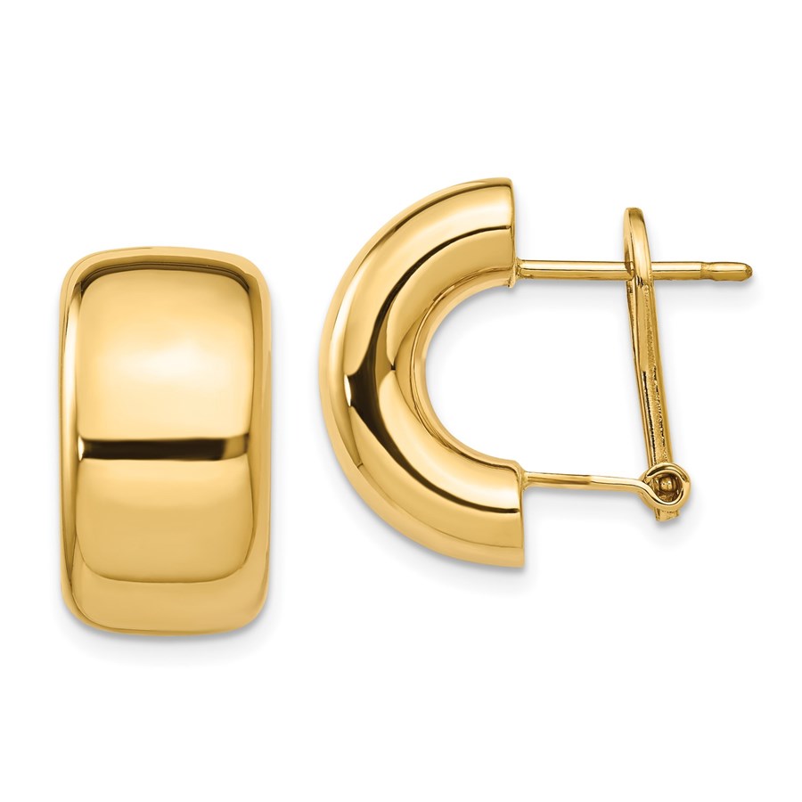 Buy 14K Polished Omega Back Earrings - 17.8 mm | APMEX