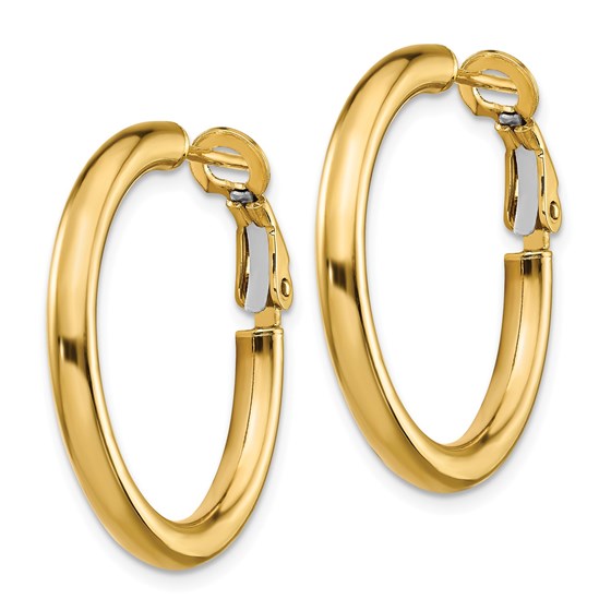Buy 14k Polished Round Hoop Earrings - 3x20 mm | APMEX
