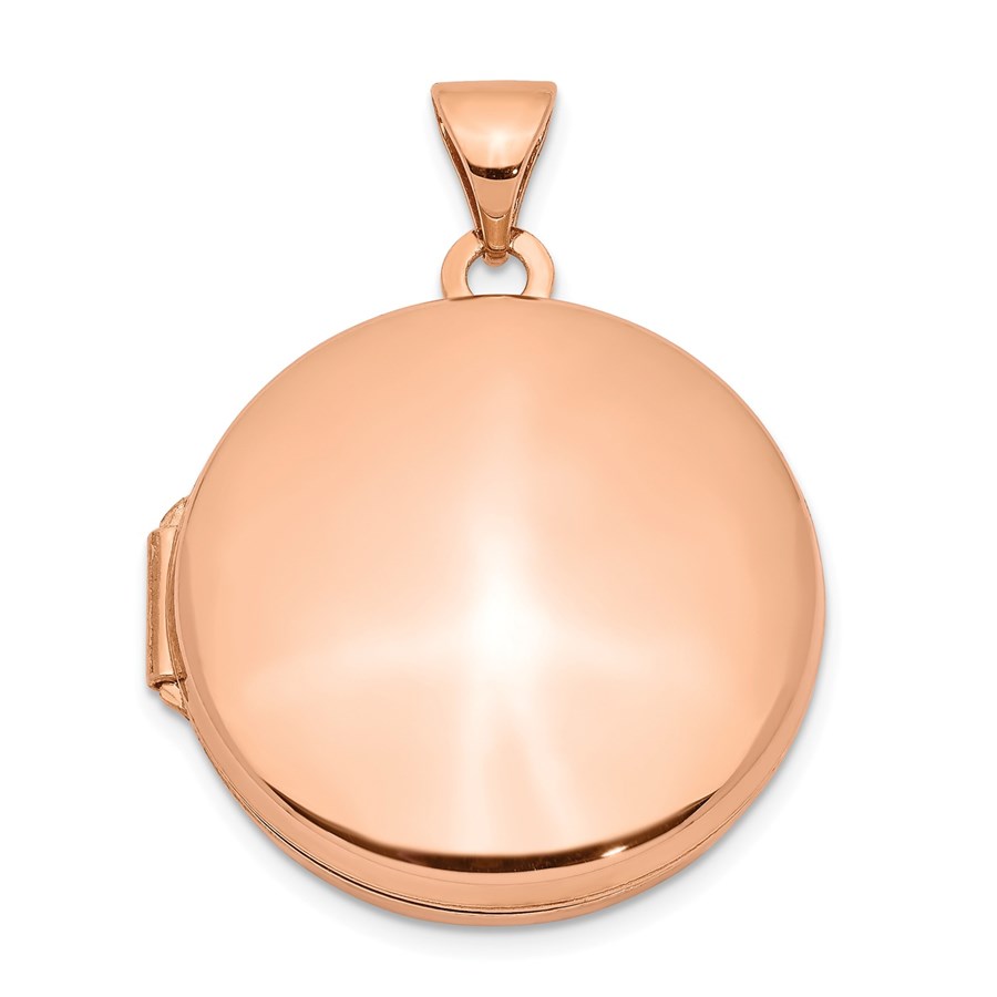 Buy 14k Rose Gold Round Plain Flat Locket - 20 mm | APMEX