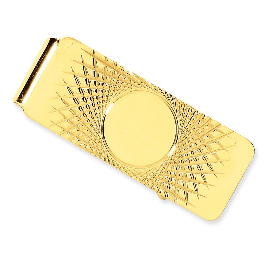 Buy 14k Solid Gold Money Clip (Circle w/radial lines) | APMEX