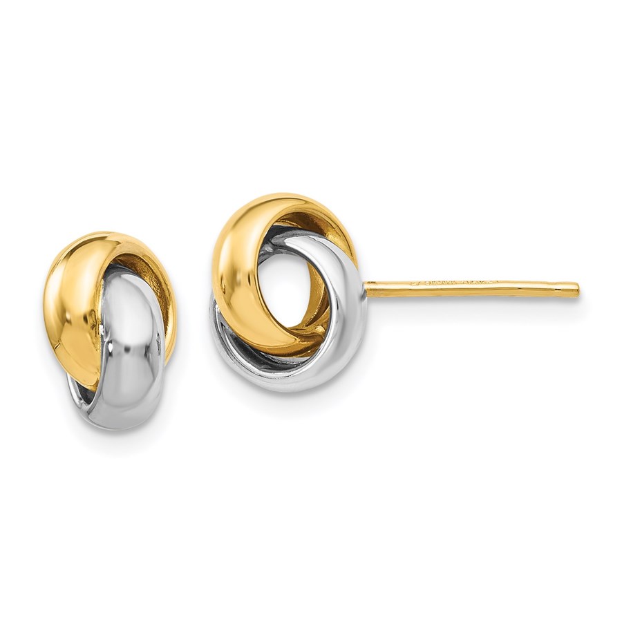 Buy 14K Two-tone Polished Post Earrings - 6 mm | APMEX