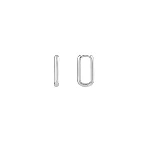 14K White Gold 10 x 20 mm Oblong Polished Hoops