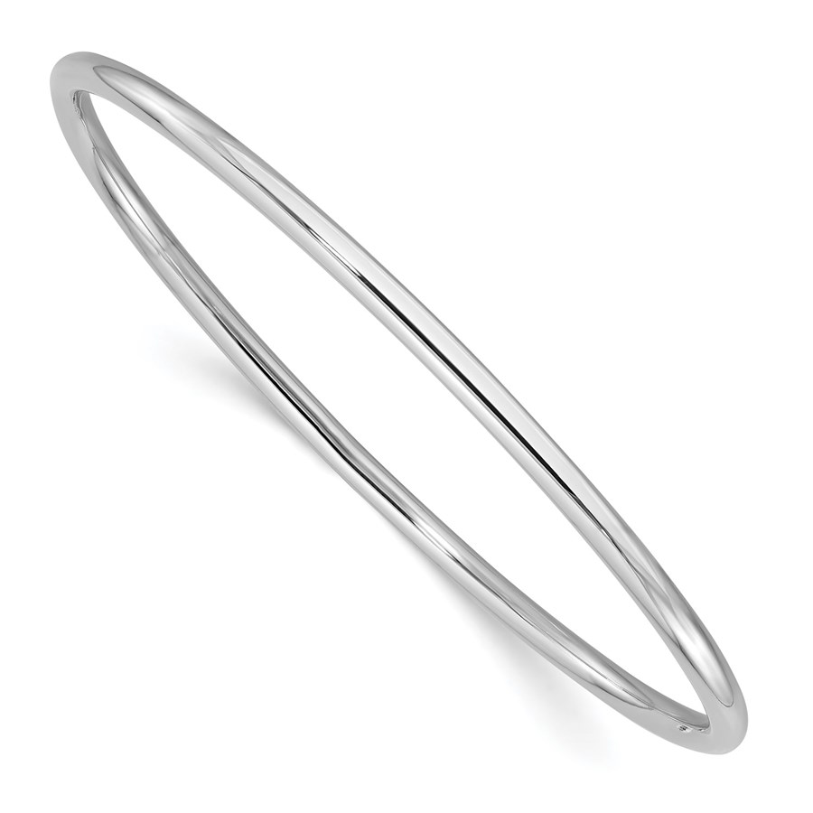 14K White Gold 3.00mm Slip On Bangle