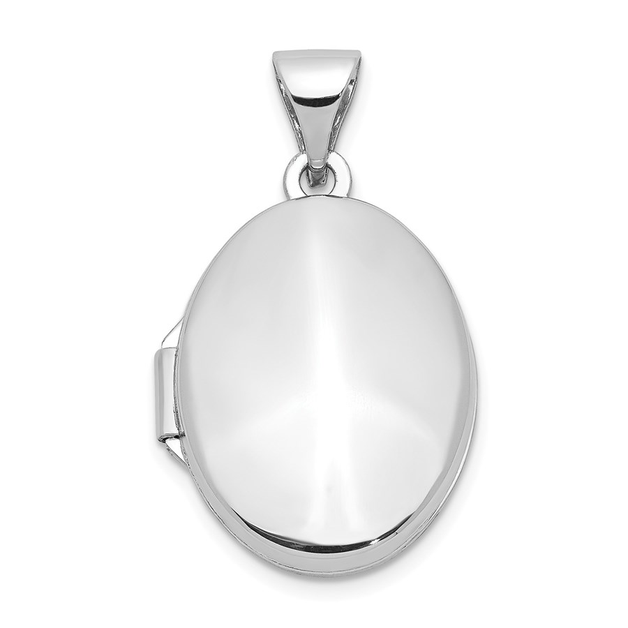 Buy 14k White Gold Polished Locket - 25 mm | APMEX