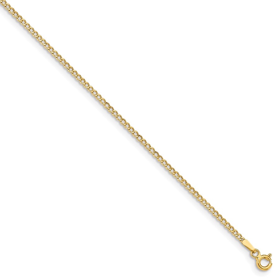 Buy 14k Yellow Gold 1.85 mm Semi-Solid Curb Link Chain - 7 in. | APMEX