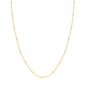 14K Yellow Gold 1.90 mm Disco Bead Rolo Chain Neck - 18 in.