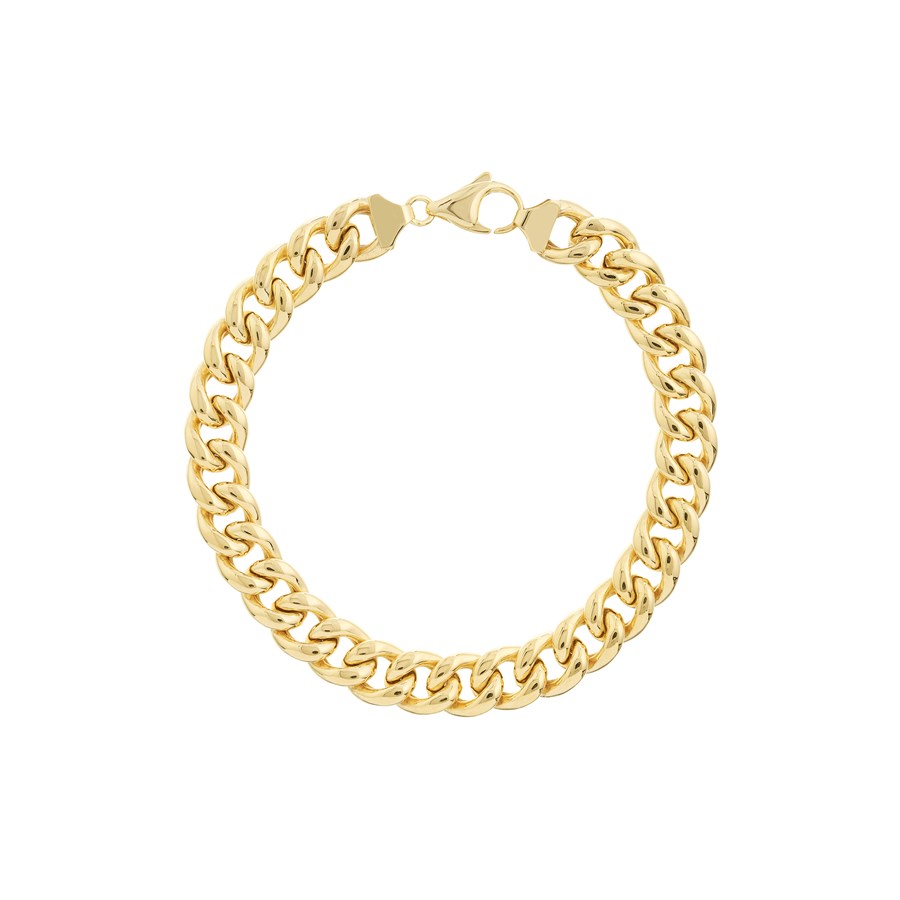 Buy 14K Yel Gold 10.5 mm Curb Chain Lob Clasp 9 in | APMEX