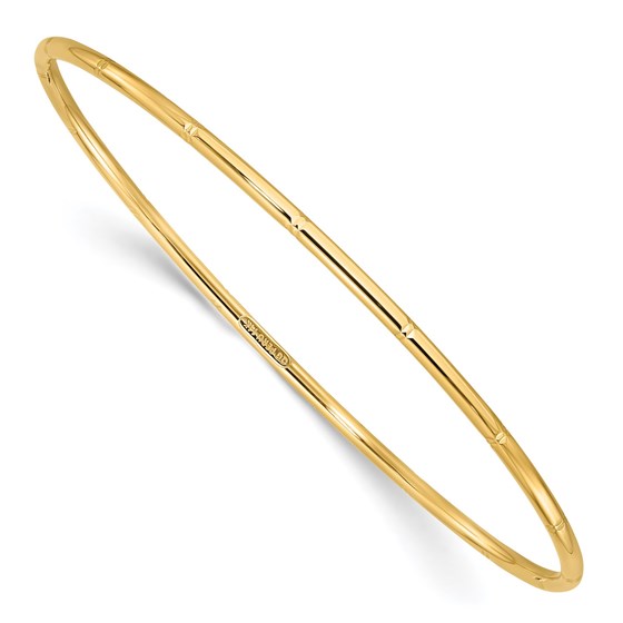 14K Yellow Gold 2.00mm D/C Slip On Bangle