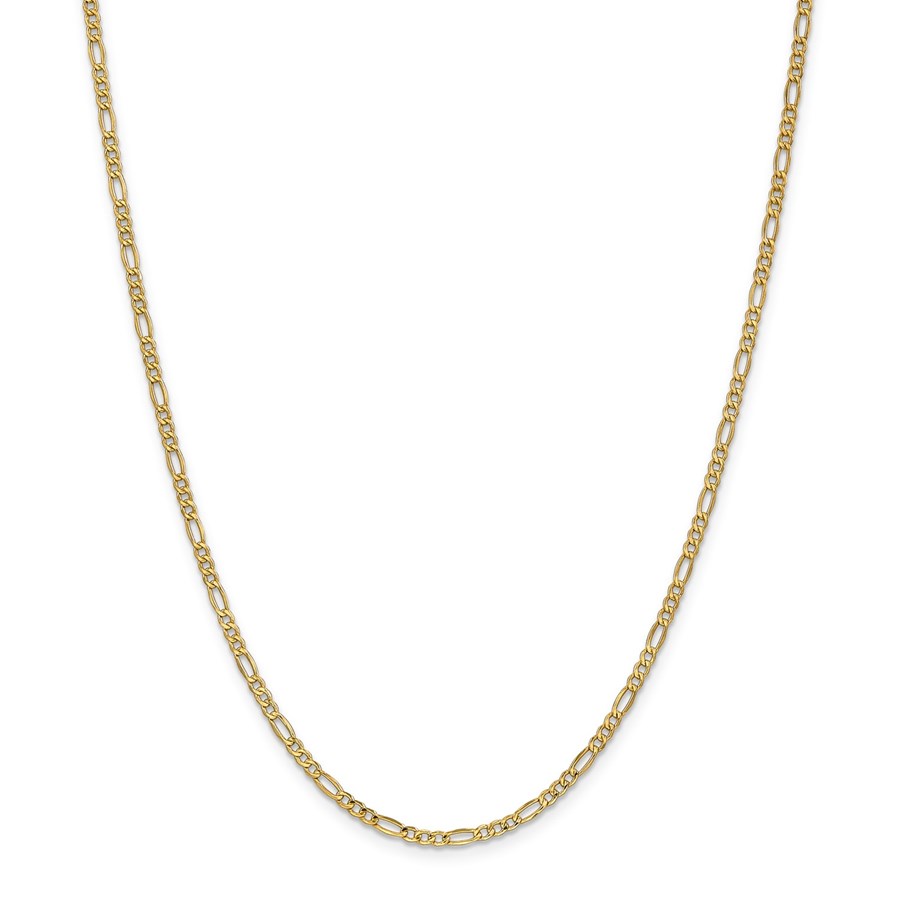Buy 14k Yellow Gold 2.5 mm Semi-Solid Figaro Chain - 26 in. | APMEX