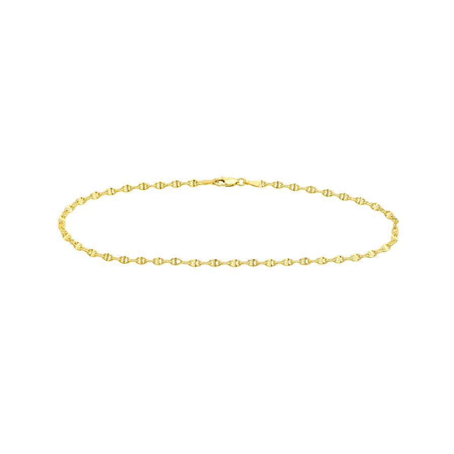 Buy 14K Yel Gold 2.65mm Polished Anchor Chain - 10in | APMEX