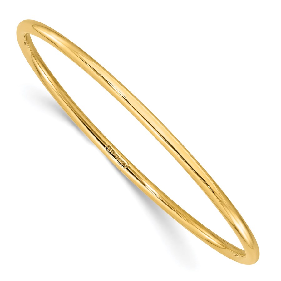 14K Yellow Gold 3.00mm Slip On Bangle