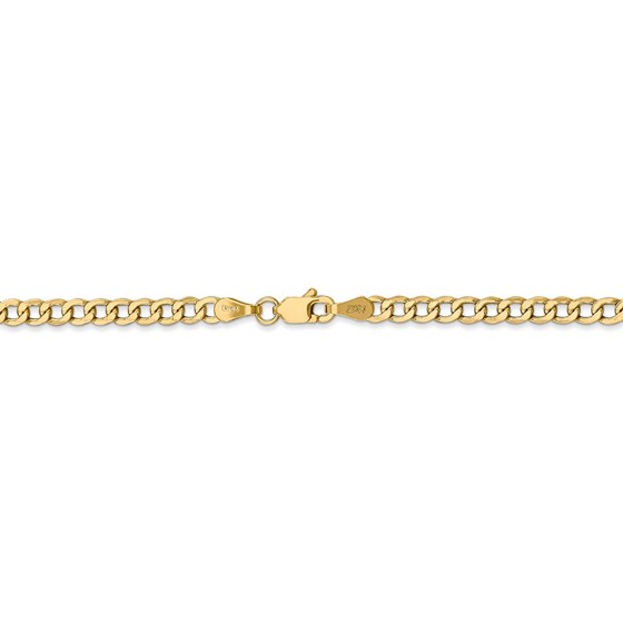 Buy 14k Yellow Gold 3.35 mm Semi-Solid Curb Link Chain - 9 in. | APMEX