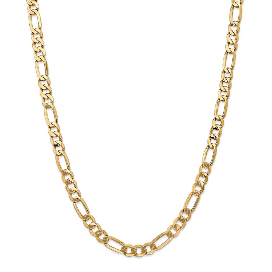 Buy 14k Yellow Gold 7 mm Flat Figaro Chain - 28 in. | APMEX