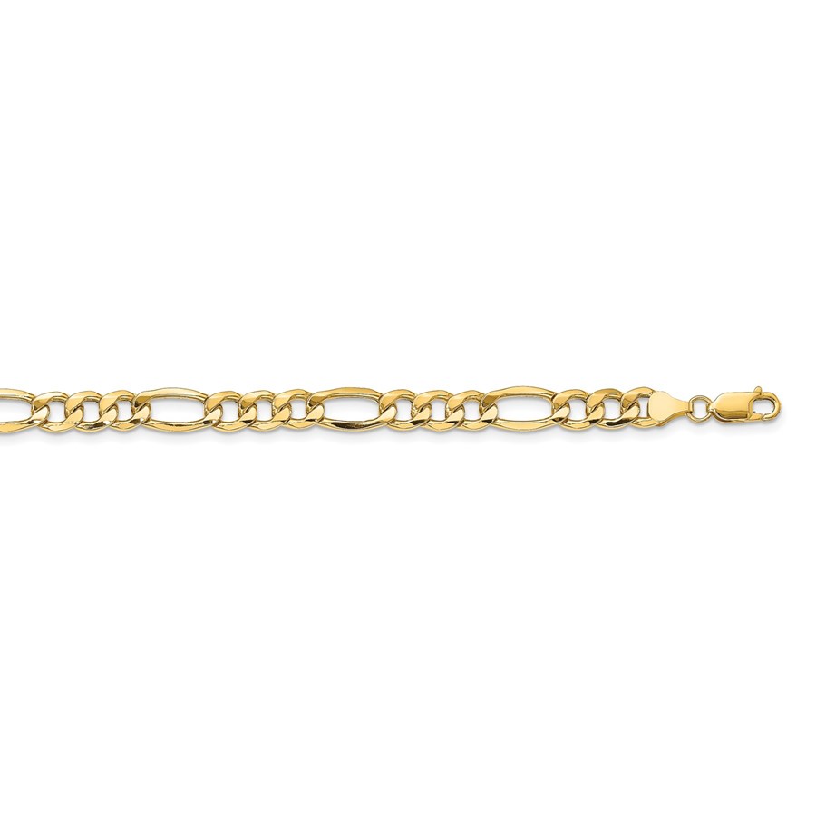 Buy 14k Yellow Gold 8.5 mm Semi-Solid Figaro Chain - 26 in. | APMEX