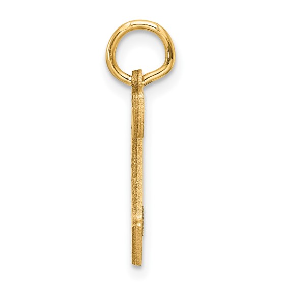 14K Yellow Gold Diamond-cut Letter T Initial Charm - 21.3 mm