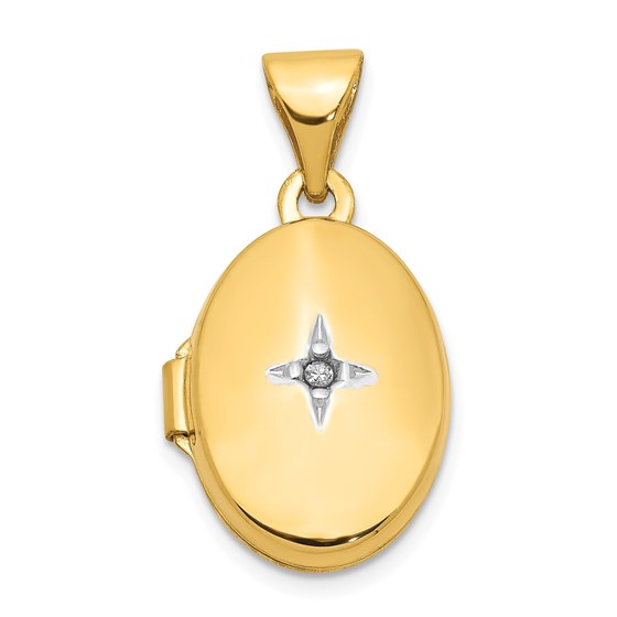 Buy 14k Yellow Gold Diamond Locket - 20 mm | APMEX