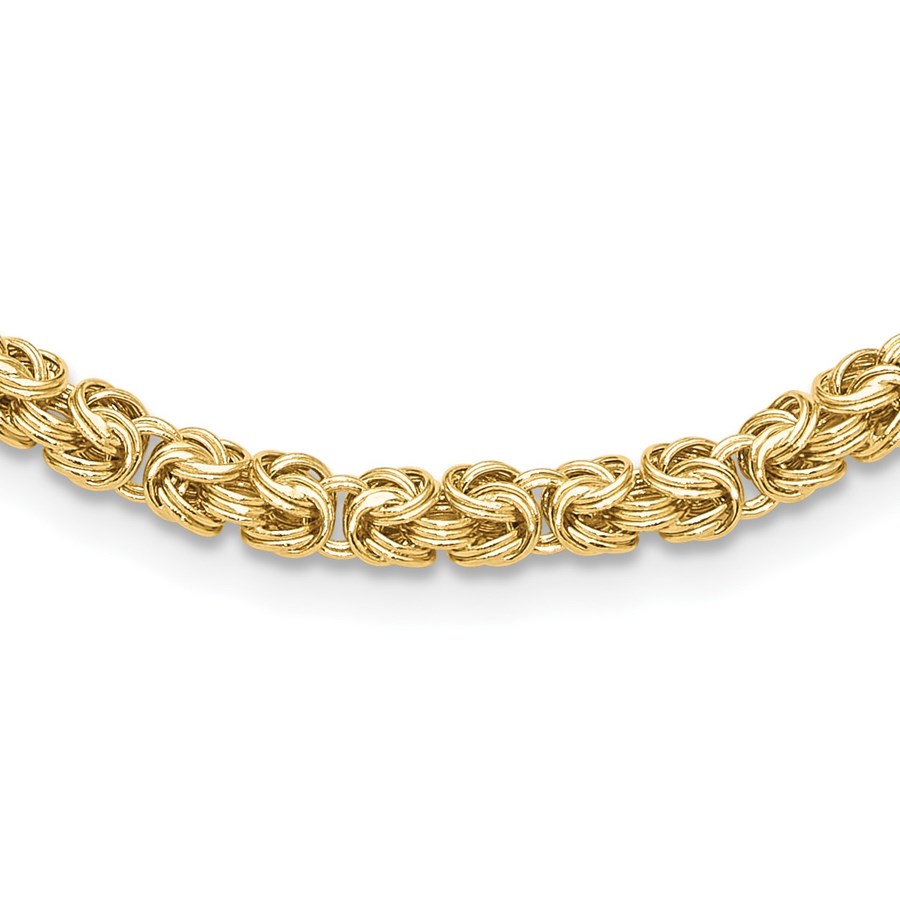 14K Yellow Gold Fancy Byzantine Link Necklace - 18 in.