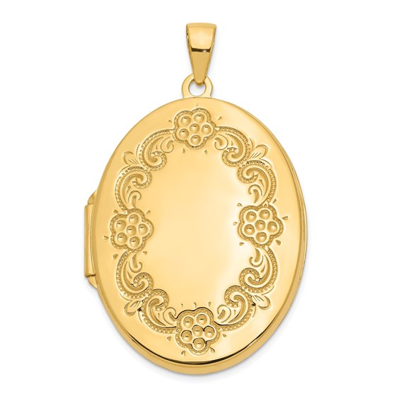 Buy 14k Yellow Gold Floral Locket - 41 mm | APMEX