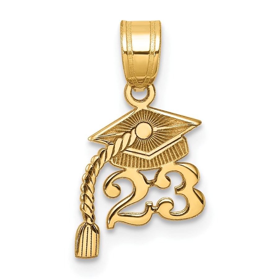 14K Yellow Gold Graduation Cap Tassle Charm - 19.1 mm