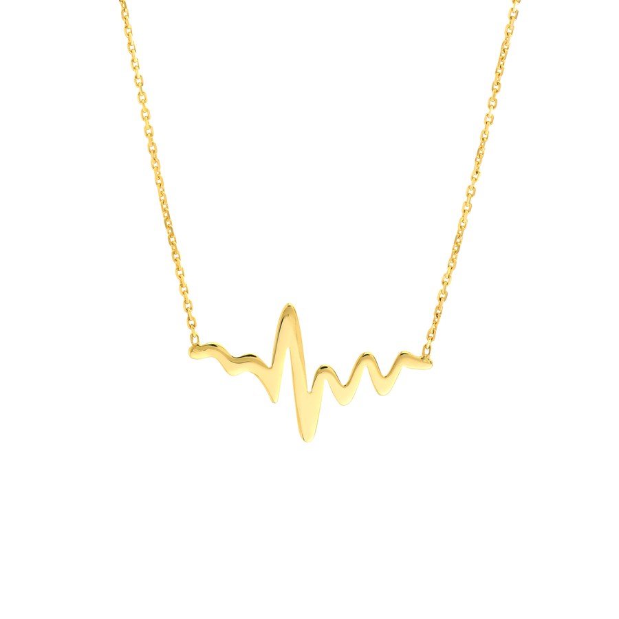 Buy 14K Yellow Gold Heartbeat Cable Chain - Adjustable 16"-18" | APMEX
