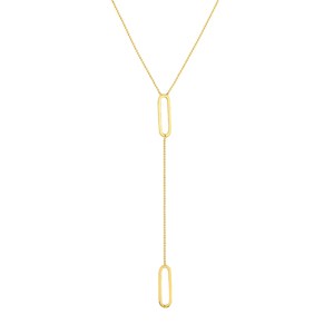 14K Yellow Gold Lariat Neck Bead Chain - 18 in.