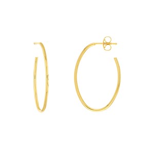 Buy 14K Yellow Gold Oval Shaped Half Hoops | APMEX
