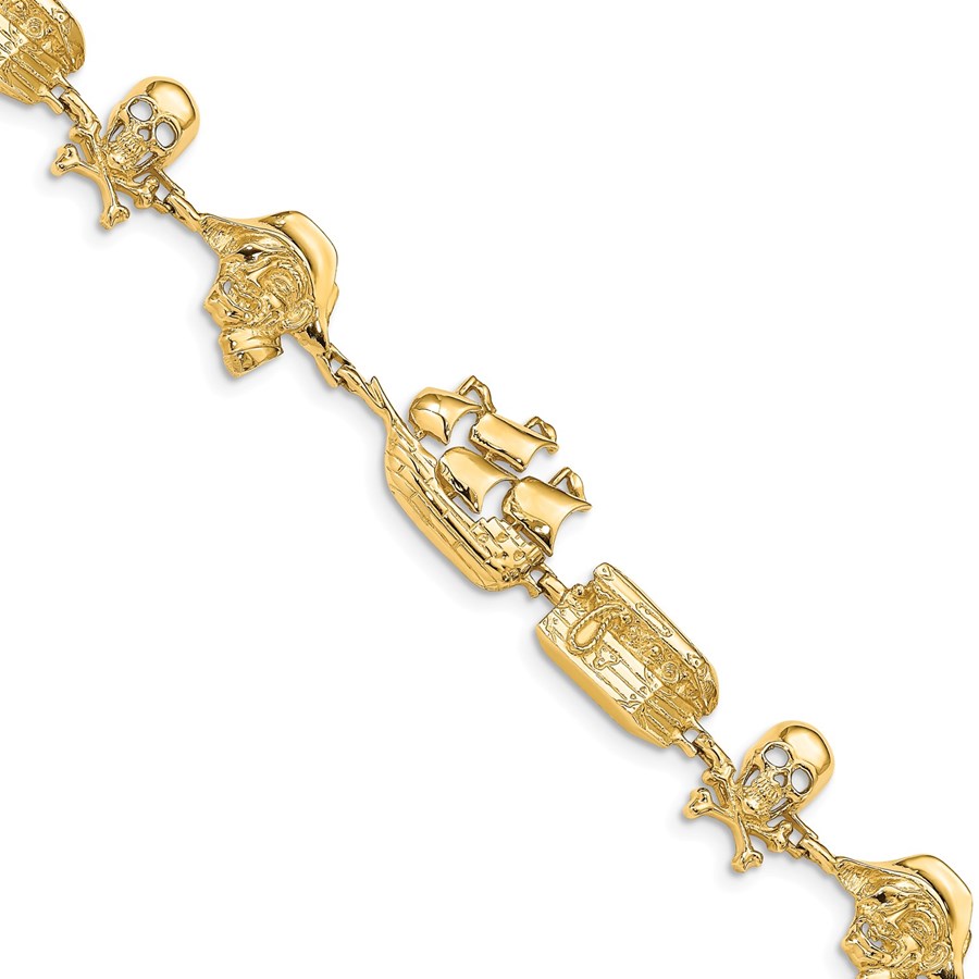 Buy 14k Yellow Gold Pirate Bracelet - 7 in. | APMEX