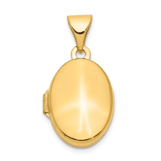 Buy 14k Yellow Gold Plain Polished Oval Locket - 20 mm - 20 mm | APMEX