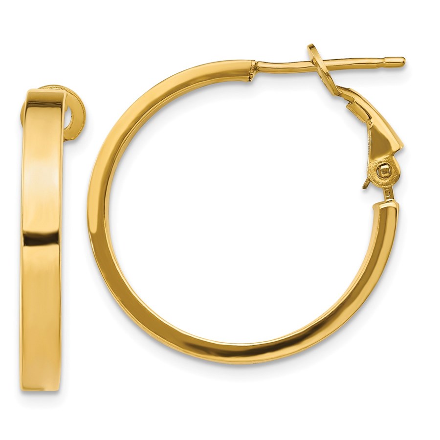 Buy 14k Yellow Gold Pol Square Tube Hoop Earrings | APMEX